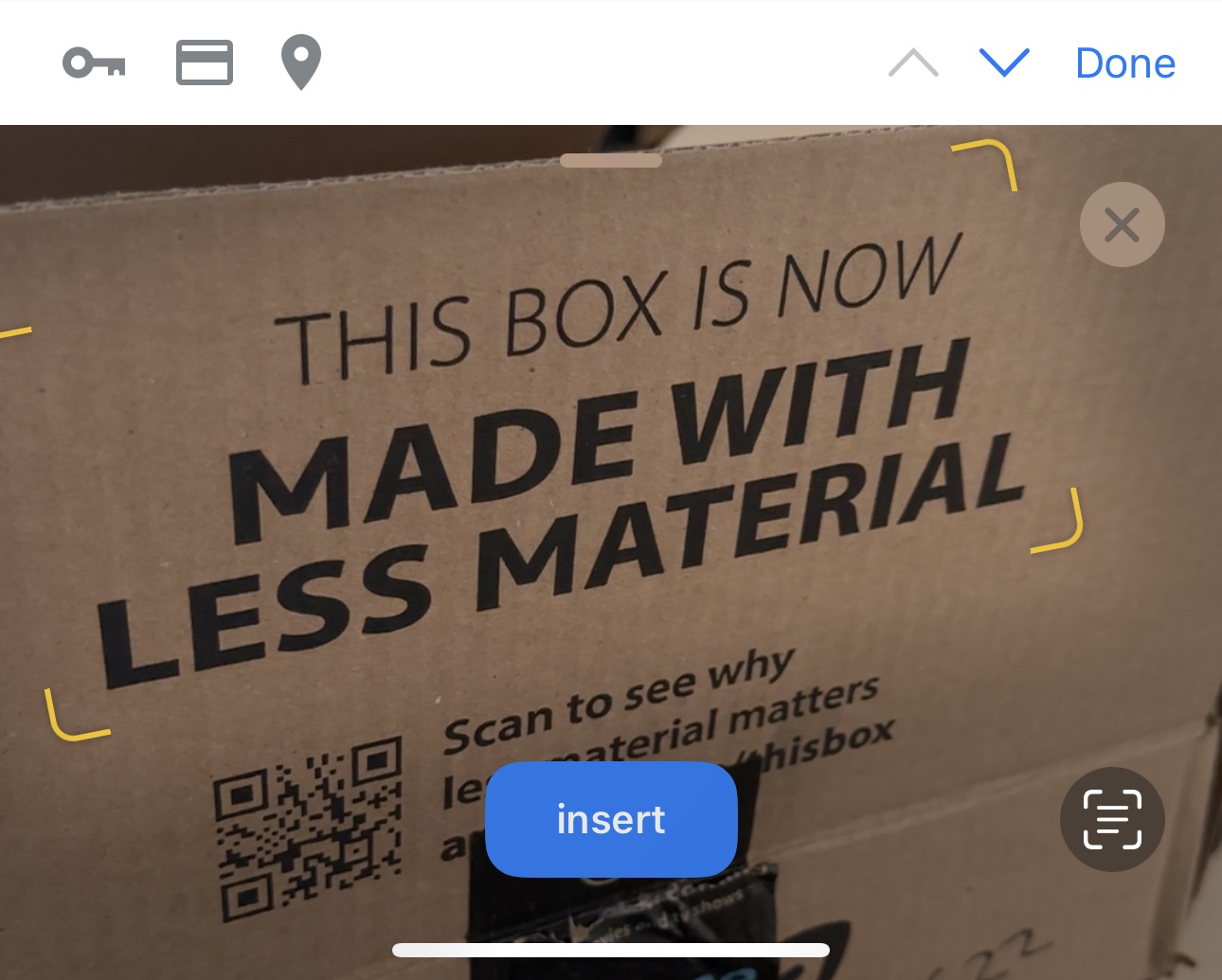 iphone scan text from keyboard using Live Scan